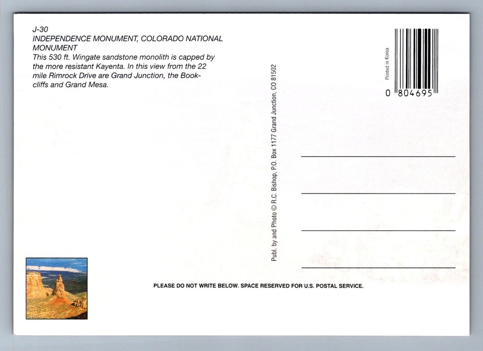 Postcard Vtg Colorado Independence Monument Natural Landmark 4x6 | eBay