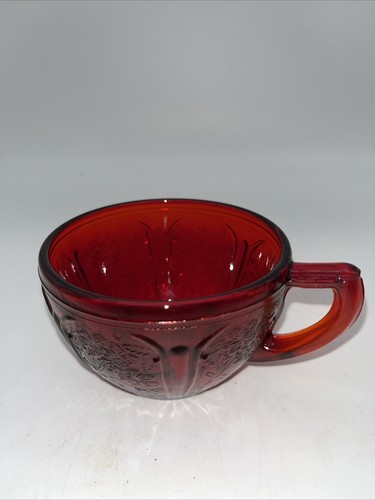 Vintage Ruby Red Glass Tea Cup | eBay