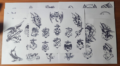 1950s Ralph Johnstone Milton Zeis Traditional Vintage Tattoo Flash Set ...