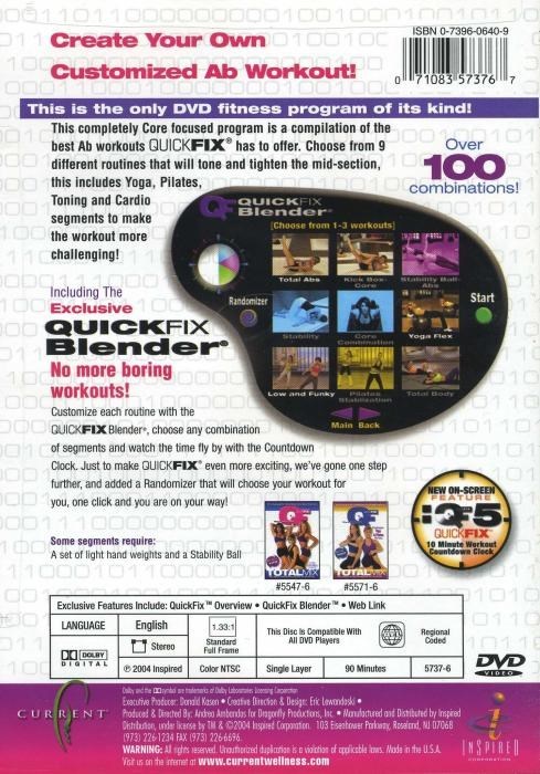 QUICKFIX QUICK FIX TOTAL MIX VOLUME 3 CORE ABS DVD NEW TRACY YORK KELI ROBERTS 71083573767| eBay