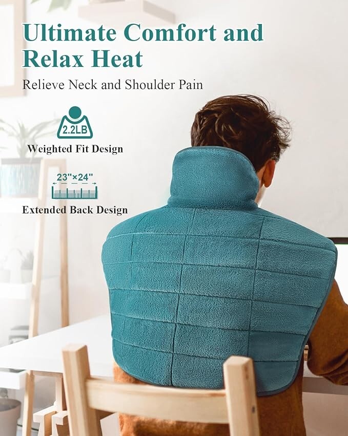 SNUGYOURT Heating Pad Neck Shoulders 6 Heat Settings 4 Timer Settings ...