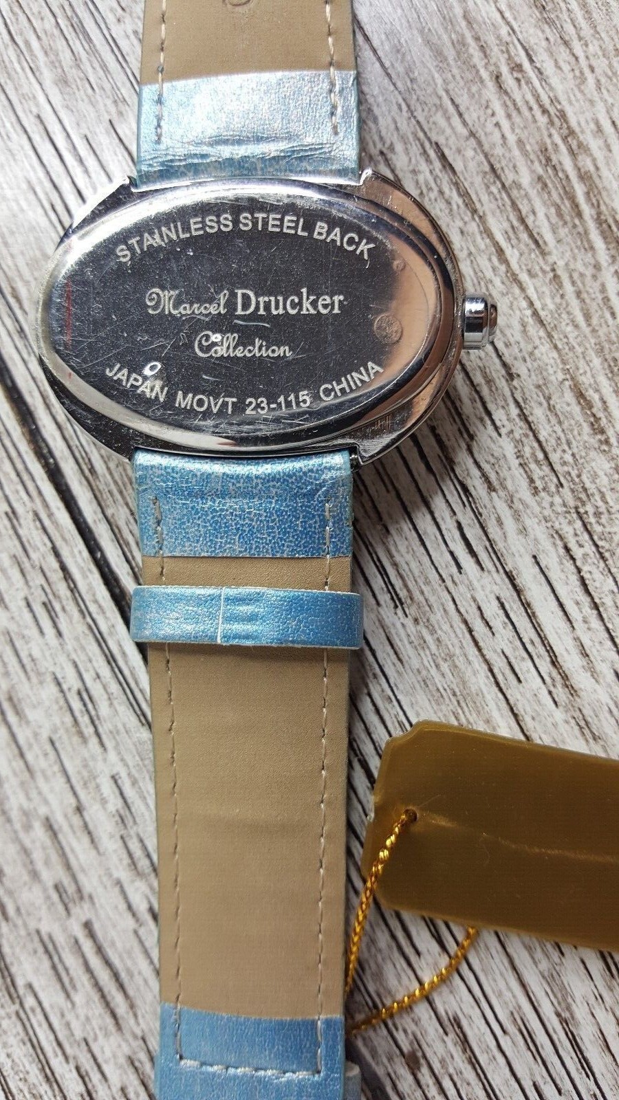 Marcel Drucker Collection East West Oval Strap Blue Band Watch (NEW) | eBay