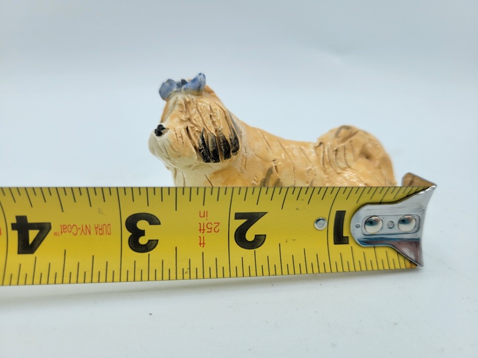 Art Pottery Clay Shih Tzu / Lhasa Apso Long Haired Dog figurine Approx ...