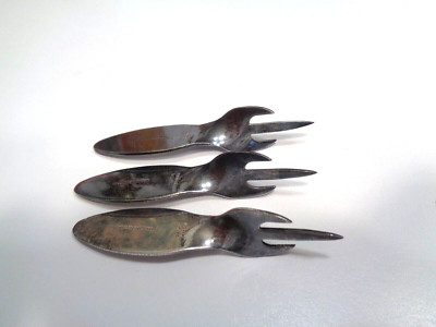 RARE VINTAGE 3 SILVERPLATE CONDIMENT RELISH FORKS 3" England Signed | eBay