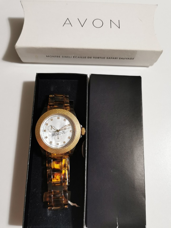 Avon Wild Safari Watch "Montre Simili Ecaille De Tortue Safari Sauvage ...