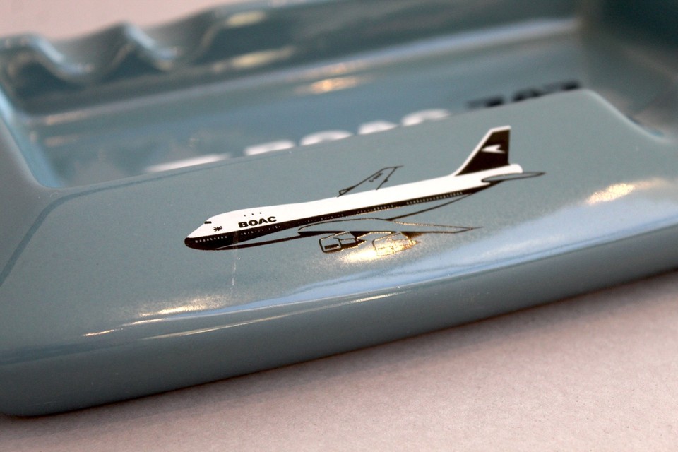 BOAC BOEING 747 CERAMIC AIRLINE ASHTRAY WADE REGICOR B.O.A.C. VINTAGE ...