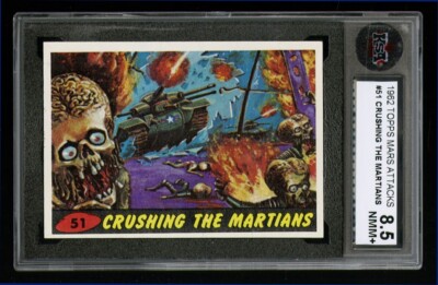 1962 MARS ATTACKS 51 CRUSHING THE MARTIANS KSA 8.5 CENTERED L:R GREAT ...