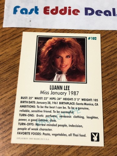 PLAYBOY 1993 LUANN LEE COLLECTOR CARD 102 MISS JANUARY 1987 NEAR MINT ...