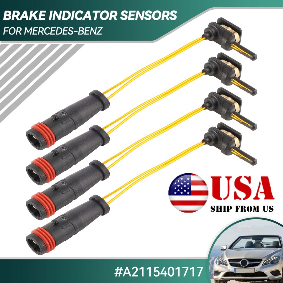4pc For Mercedes-Benz Front / Rear Brakes Pads Wear Indicator Sensor ...