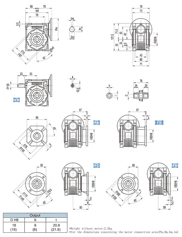 NMRV 040 Speed Reduction Worm Gear Reducers Gearbox Right Angle Ratios ...