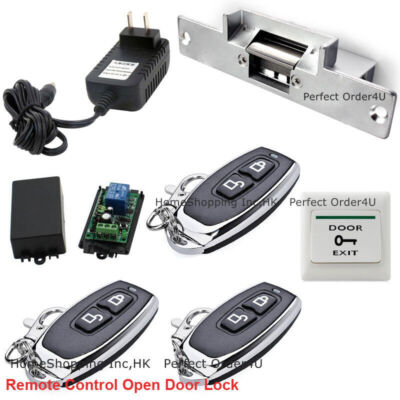 Door Access Control System With Electric Strike Lock+ 3 Wireless Remote ...