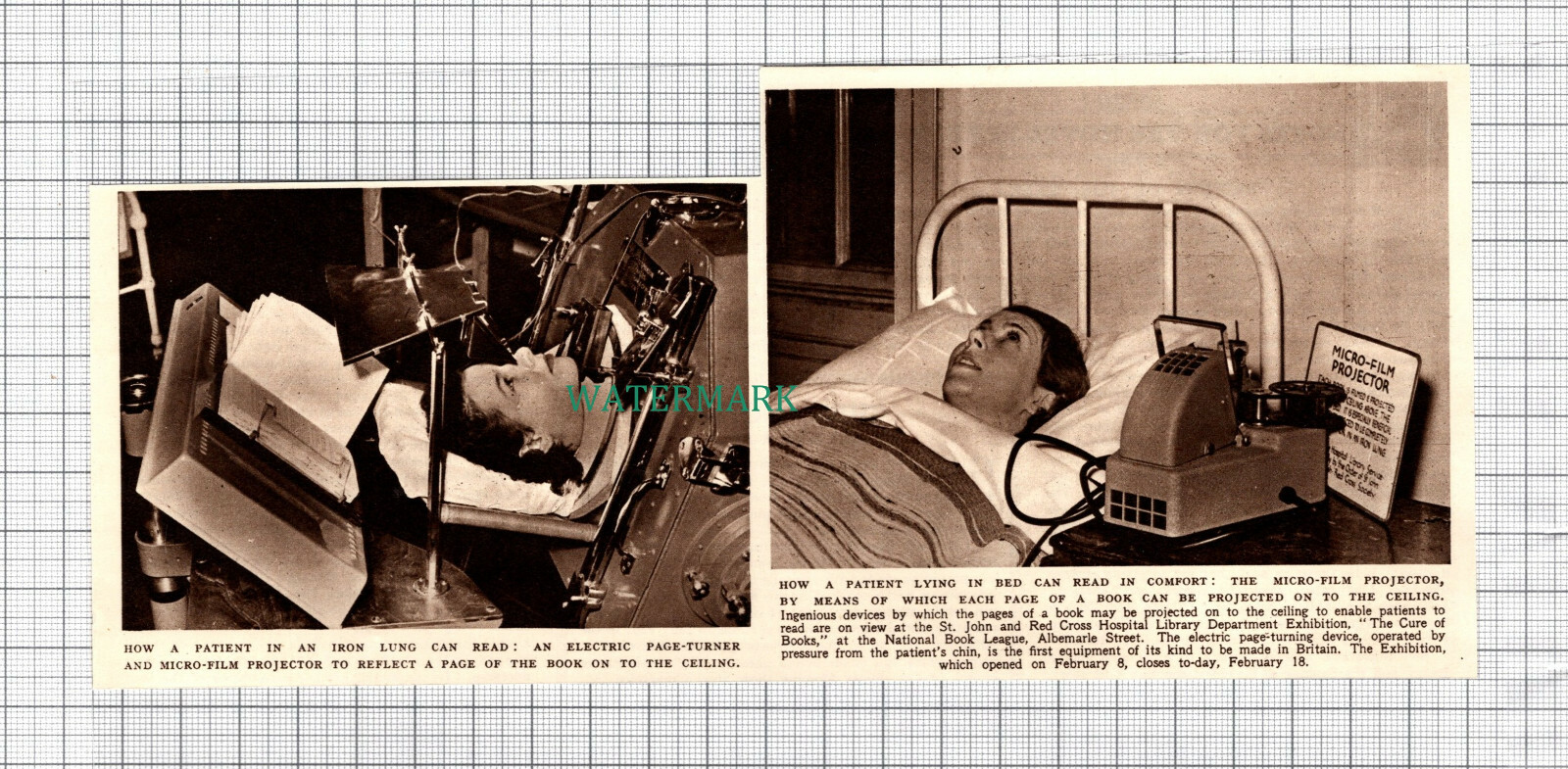 C5063) Invention Micro Film Projector Hospital Reading Page Turner ...