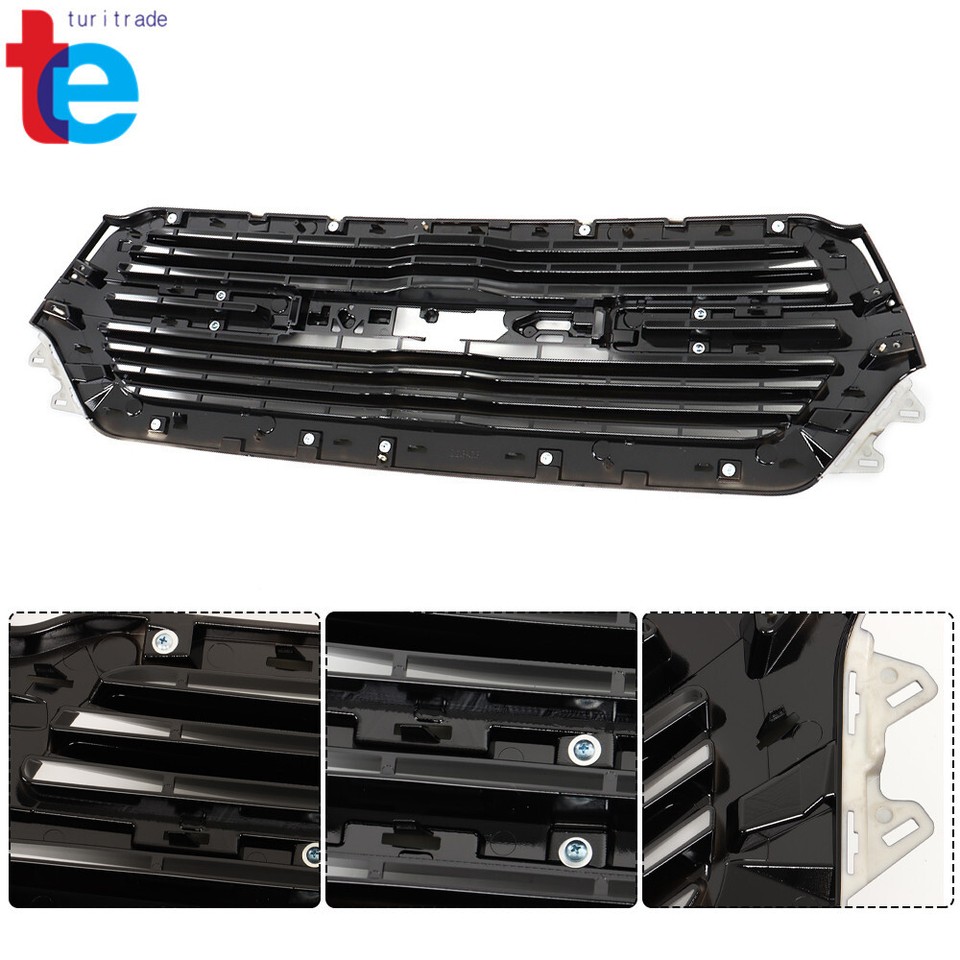 Front Mesh Upper Grille For 2019-2023 Dodge Ram 1500 Gloss Black ...