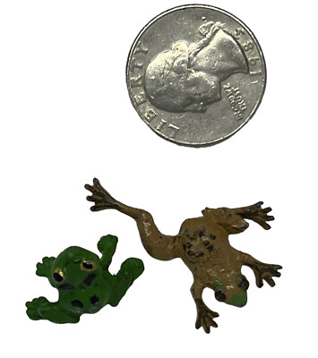 Vintage Metal Frogs (2) Cracker Jacks Gumball Prizes Miniatures | eBay
