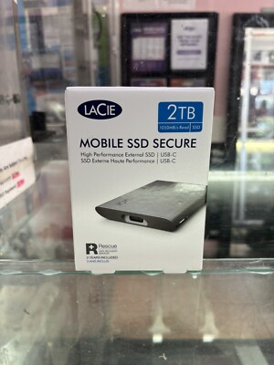 Brand New & Sealed LaCie 2TB Mobile SSD Secure USB-C Drive STKH2000800 ...