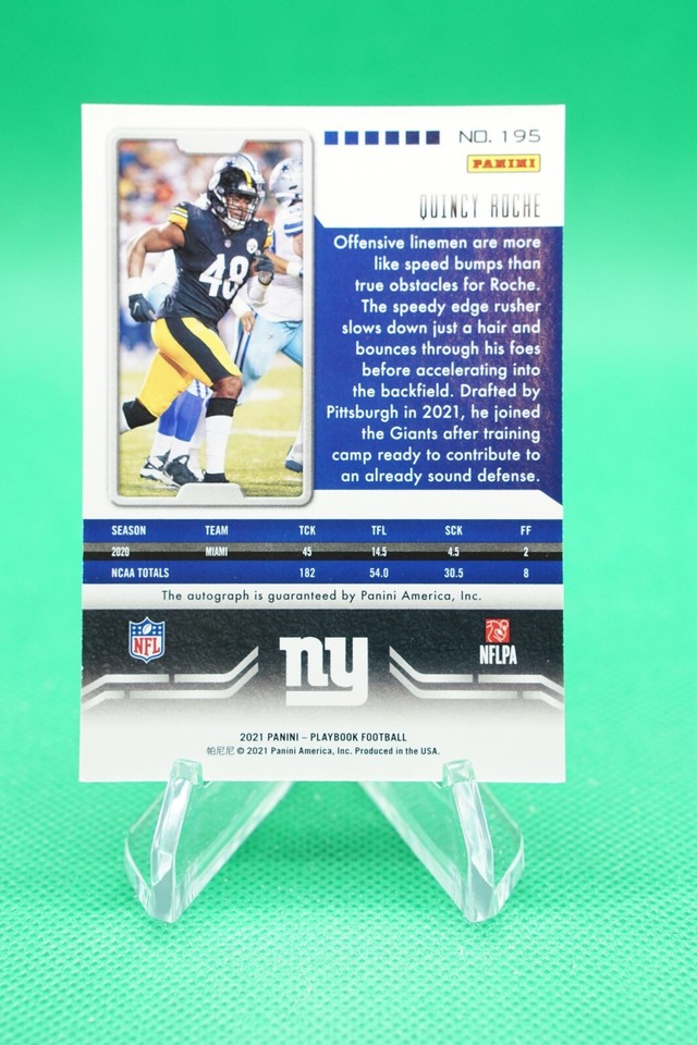 2021 Playbook Rookies Signatures Gold /99 #195 Quincy Roche Auto BG6 | eBay