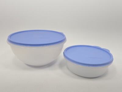 Tupperware Wonder Bowl Set Of 2 Light Blue 2519 & 1842 NOS | eBay