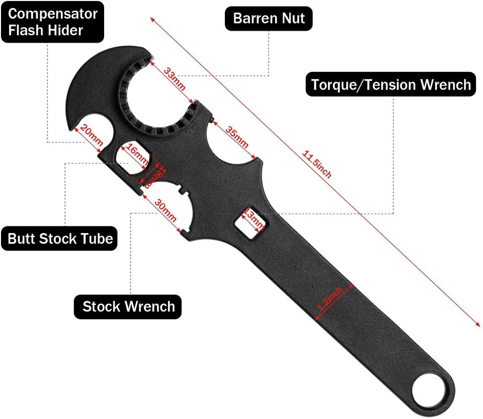 US Castle Nut Wrench, Torque Wrench Removal Spanner, Multifunction ...