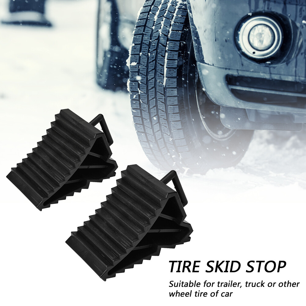 2Pcs Car Wheel Chocks with Handles Heavy Duty Wheel Blocks Portable ...
