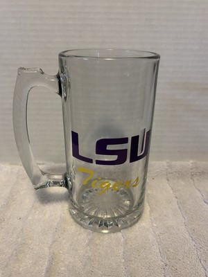 Vintage 6-5/8" Tall Heavy Glass LSU Tigers Tiger Stadium Beer Mug Stein ...