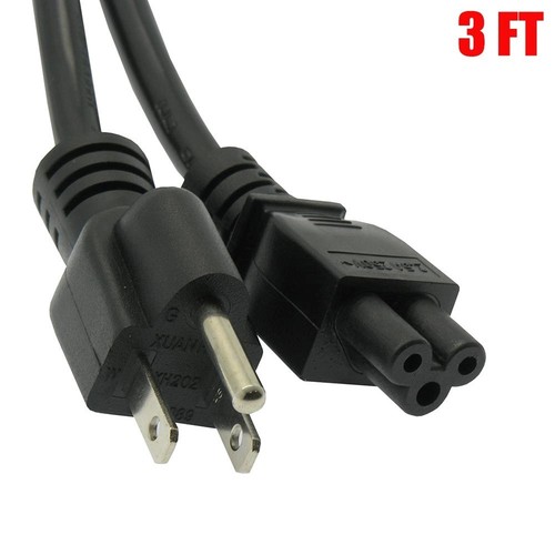 3ft US 3 Prong Laptop Adapter Power Cord Cable 3-Pin Notebook AC 120V ...