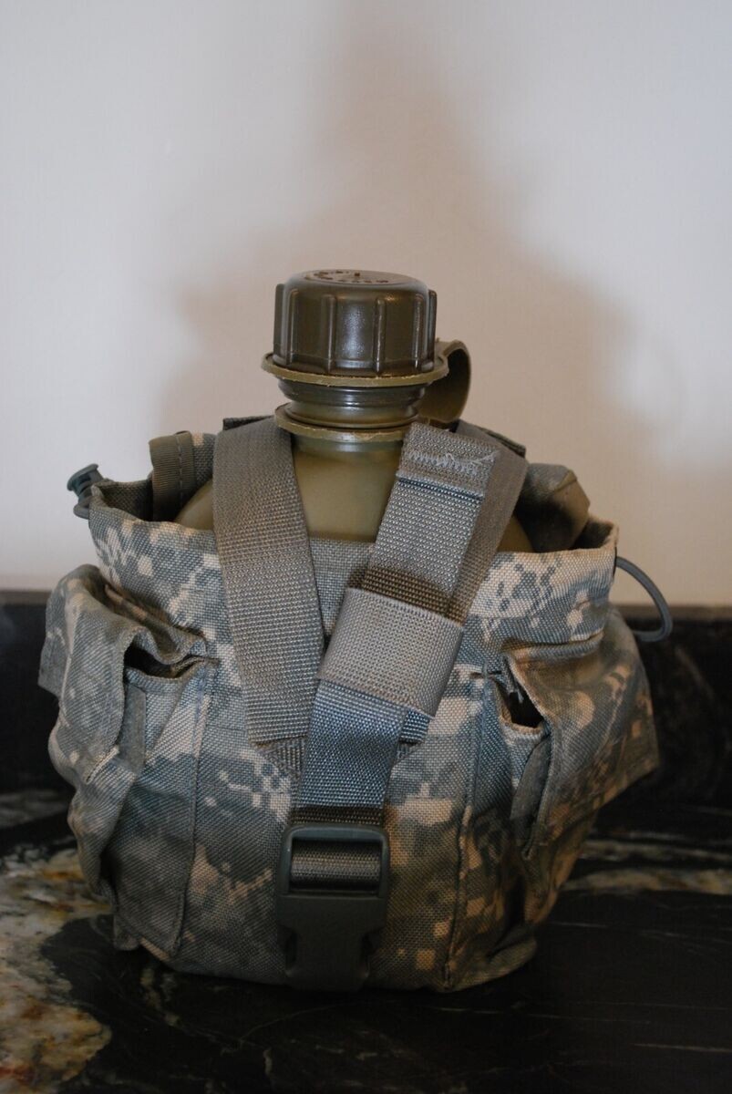 1QT Canteen with ACU Pouch - Genuine USGI Military Canteen 1 Quart UCP ...