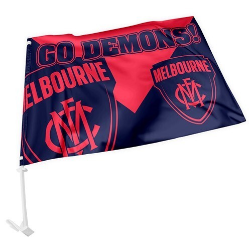AFL MELBOURNE DEMONS WINDOW CAR FLAG WITH POLE | eBay Australia