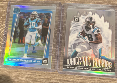 2021 Optic Terrance Marshall Jr Rated Rookie Holo Panthers White Hot ...