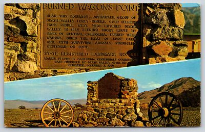 Signs~Biried Wagons Point Placque & Wagon Wheels~Vintage Postcard | eBay