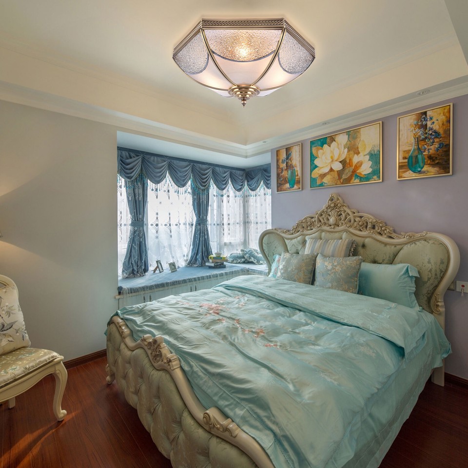 Romantic Ceiling Light E26 Lamp Holder Glass Lampshade 110-240V | eBay