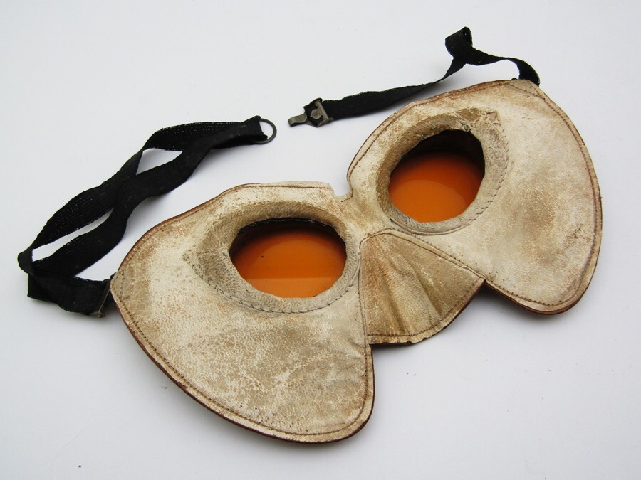 VERY RARE 1900 1910s AVIATOR MOTORING DRIVING AVIATION FACE MASK ...
