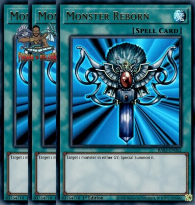 Yugioh! 3x Monster Reborn RA03-EN052 Ultra Rare 1st Ed NM | eBay