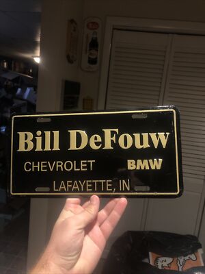 1990s Bill DeFouw Chevrolet License Plate Lafayette Indiana License ...