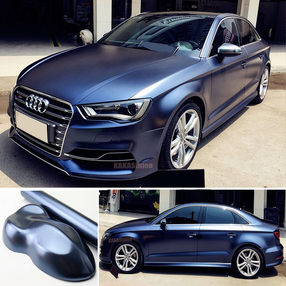 Car Wrap Night Blue Pearl Metal Satin Chrome Glitter Vinyl Sticker ...