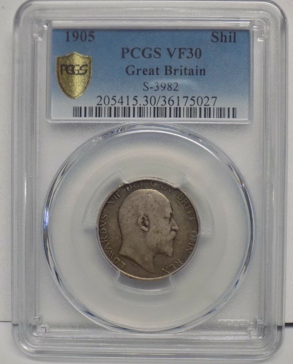 GREAT BRITAIN 1905 1S Shilling PCGS VF30 VF 30 UK Silver KEY Certified ...