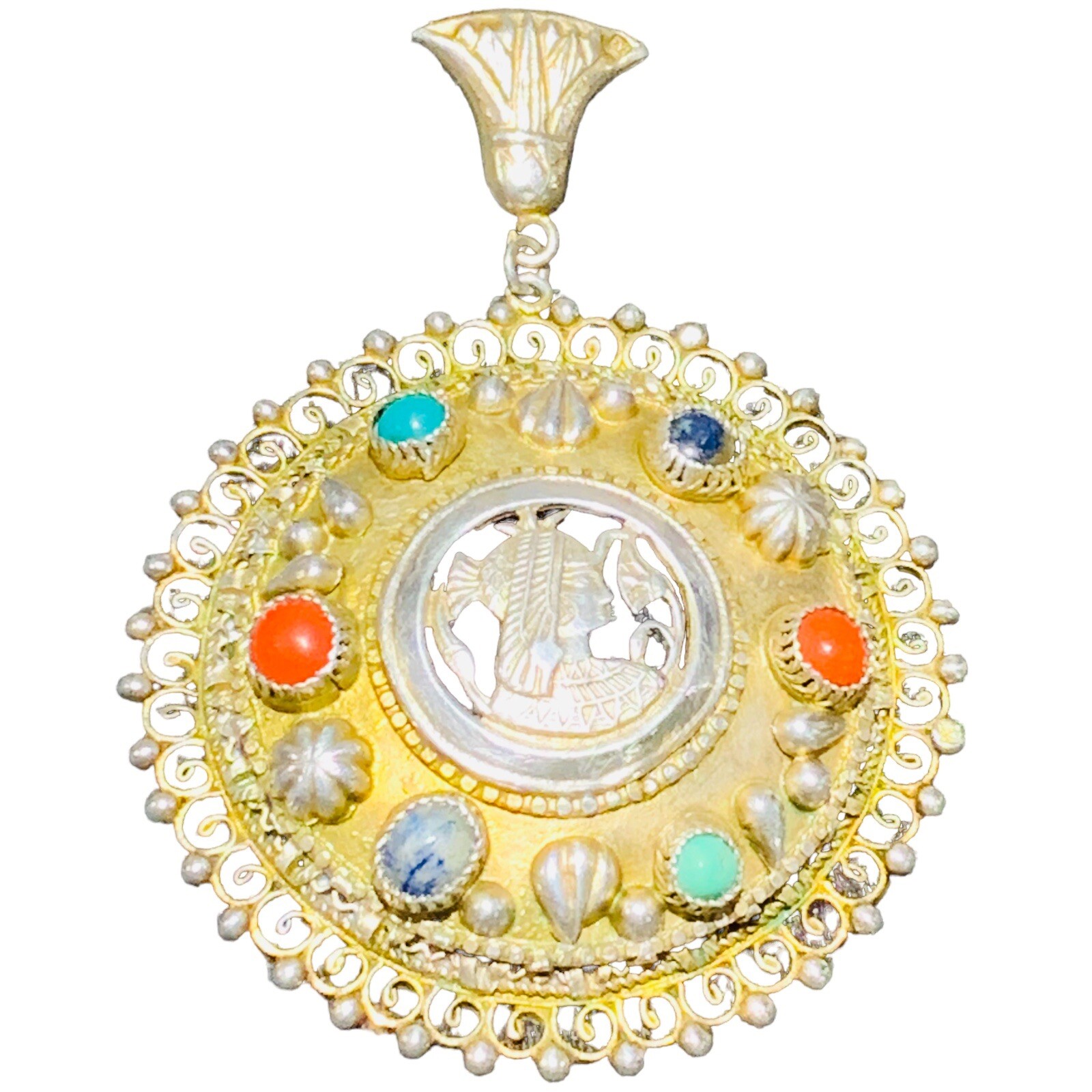 Egyptian Queen Cleopatra Pendant Sterling Silver Mul… - Gem