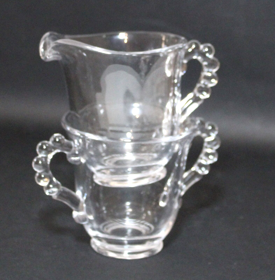 Vintage Candlewick Creamer Pitcher Sugar Bowl Imperial Glass Clear Set ...