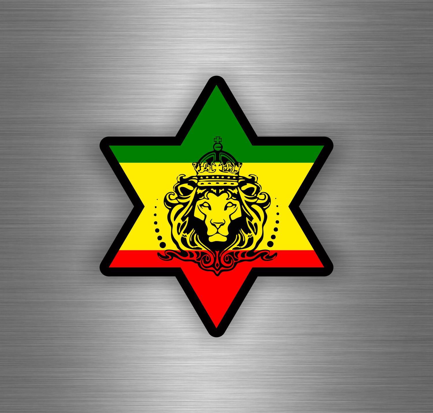 Sticker car decal rasta reggae JAH lion of judah one love rastafarai ...