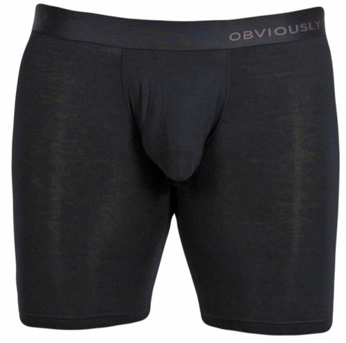 Obviously Mens PrimeMan AnatoMAX Boxer Brief 6inch Leg - Black | eBay