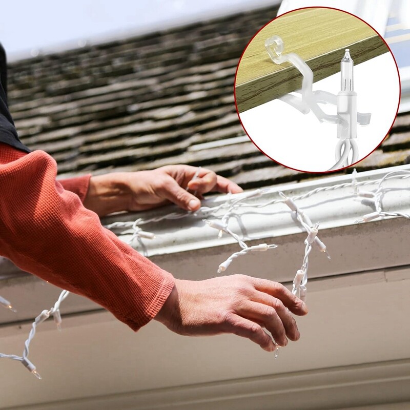 Christmas Light Clips in Clips 100Pack, Universal Gutter and Shingle ...