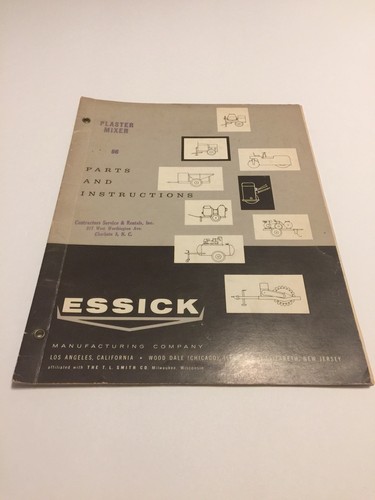 ESSICK model 66 Plaster Mixer parts list and Instructions | eBay