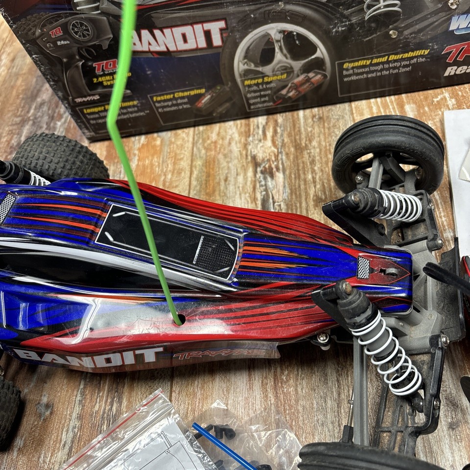 Traxxas Bandit 2wd RC Race Car With Remote Charger Box Docs Works | eBay