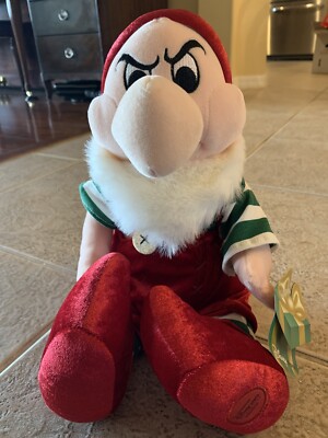 NEW TAG 12" Grumpy Christmas Elf Disney Store Snow White 7 Dwarfs ...