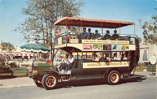 Disneyland Postcards DISNEYLAND OMNIBUS Passenger Bus | eBay