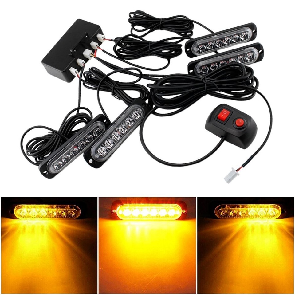 Waterproof IP67 Amber Recovery Strobe Marker Light Flashing Light Bar ...