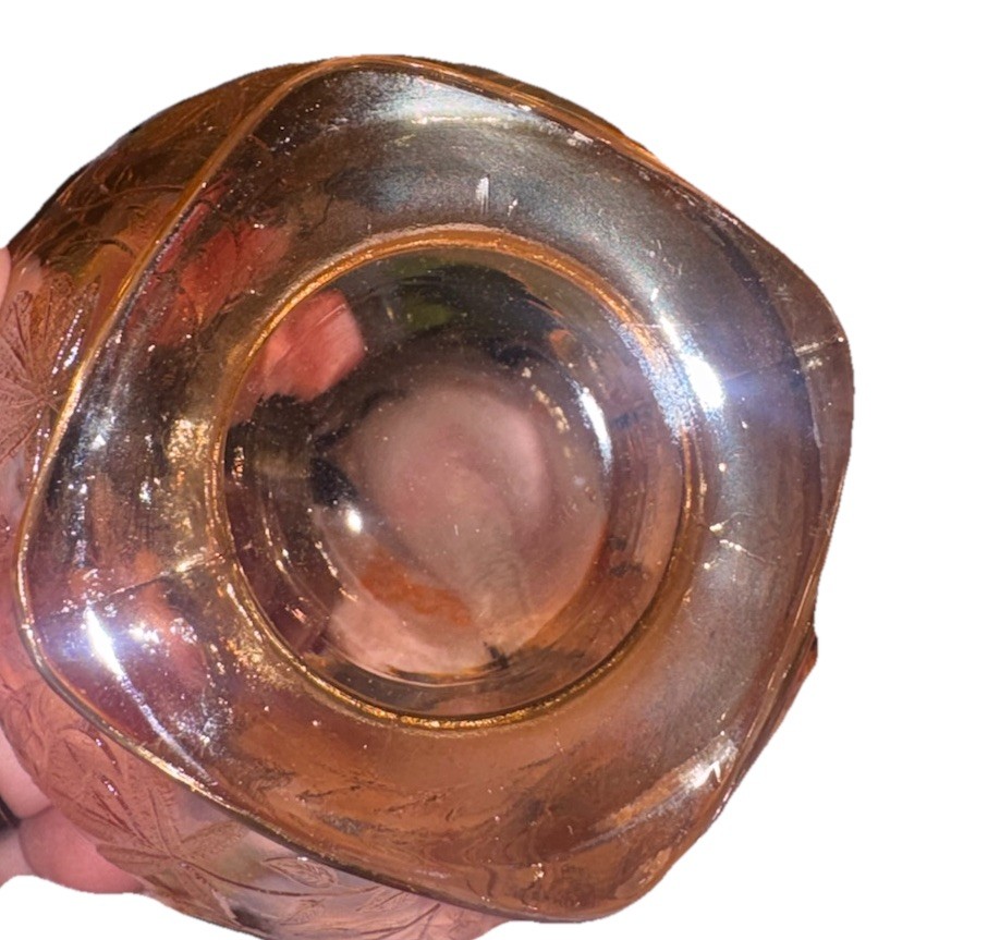 SET OF 3 VTG Federal Glass Madrid Amber Depression Glass Square Serving ...