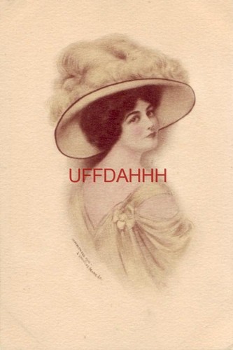 ELEGANT WOMAN with fine hat ILLUSTRATION cpyrt J KNOWLES HARE, Jr 1910 ...