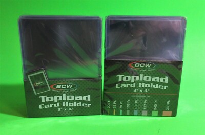 50 3X4 TOPLOAD CARD HOLDERS - CLEAR, FOR TRADING CARDS, 12M RIGID ...