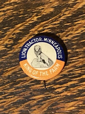 7/8” Lion Tractor Celluloid Pinback Minneapolis Plow Implement | eBay