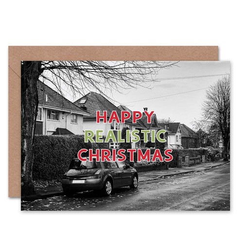Alternative Christmas Xmas Realistic Dull Street Blank Greeting Card ...